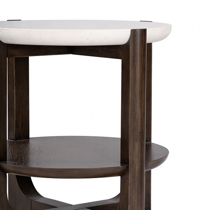 Furniture of America | Vellara | End Table w/ Stone Top