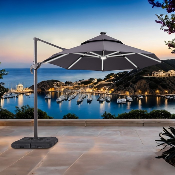 Furniture of America | Fera | 10 Ft Round Umbrella w/ LED Bulb